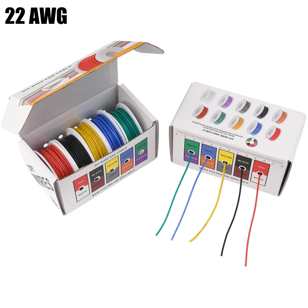 22AWG Electric Wire Flexible Silicone Wires 22 Gauge Stranded Tinned C ...