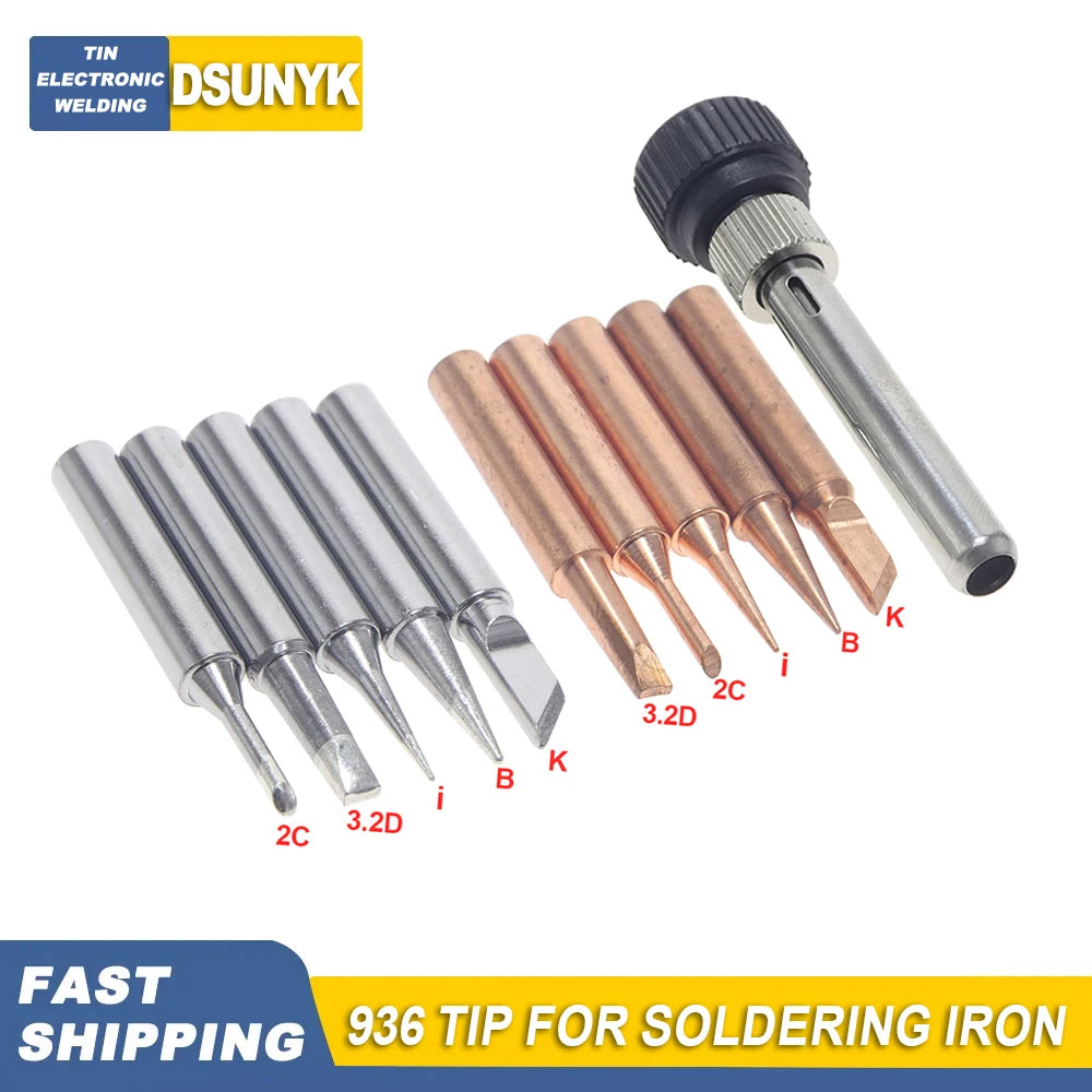 5Pcs 900M-T Pure Copper Soldering Iron Tip Soldering iron BGA Solderin ...