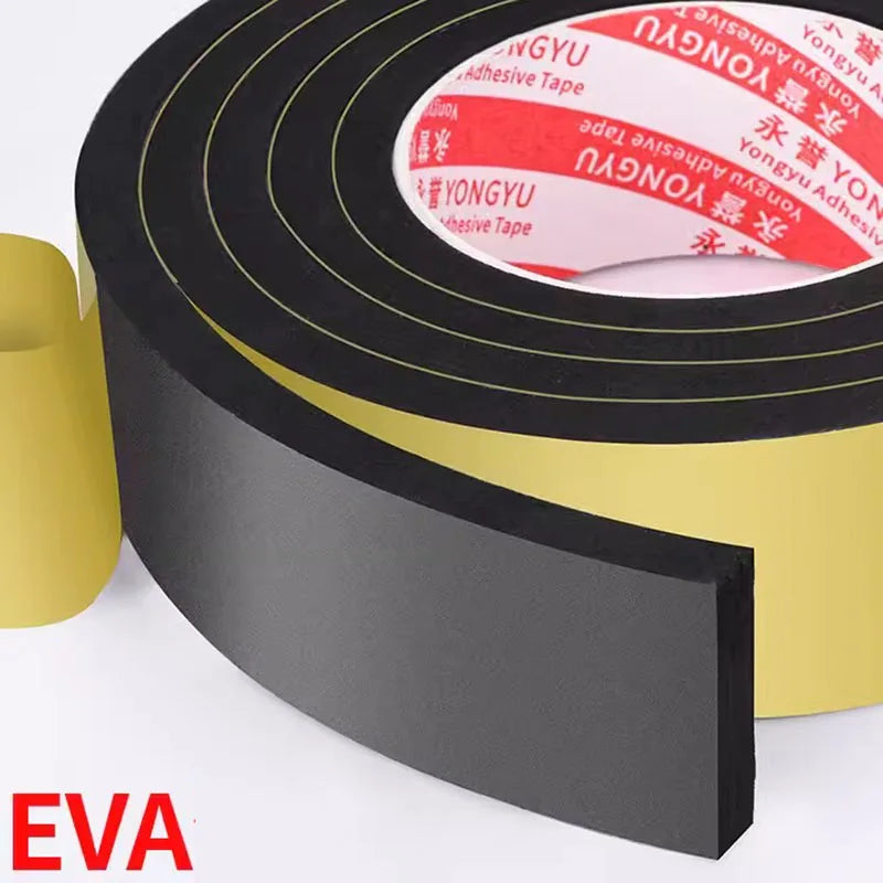 Black Single-sided Sponge Foam Tape for weatherproofing and soundproof