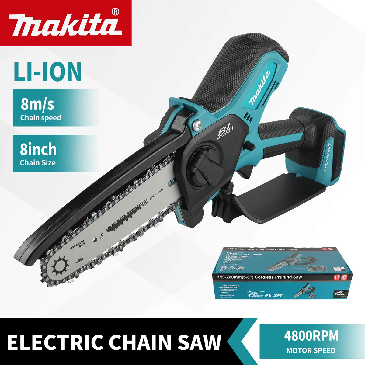 Makita 18V Cordless Chainsaw for Woodworking with Small Handheld Elect ...