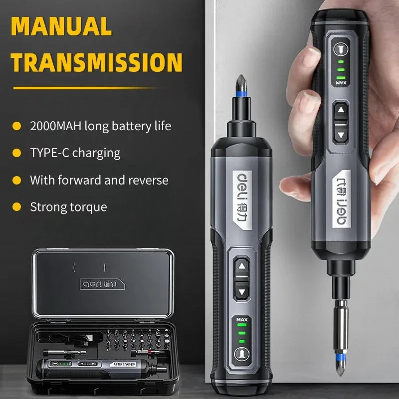 Mini Electric Screwdriver Set USB Rechargeable 2000mah Adjustment Powe ...