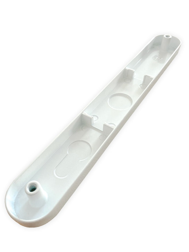 Blank Plate External Cover Metal uPVC Door Handle - White, Long Back P